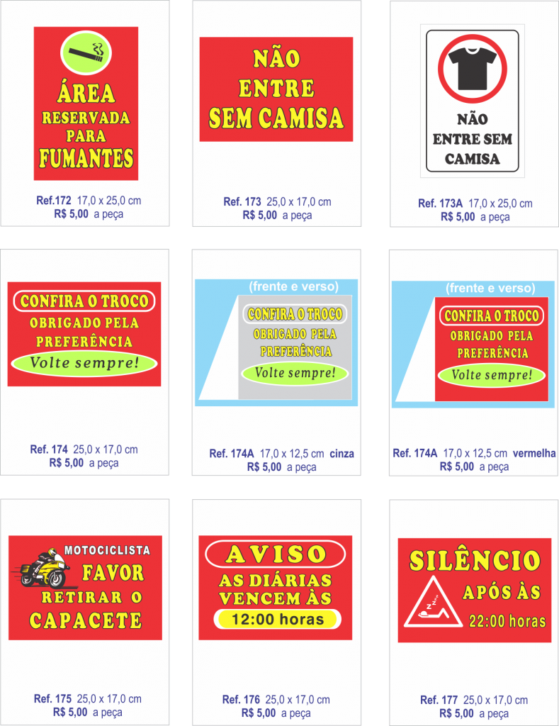 5) Placas Informativas em PVC